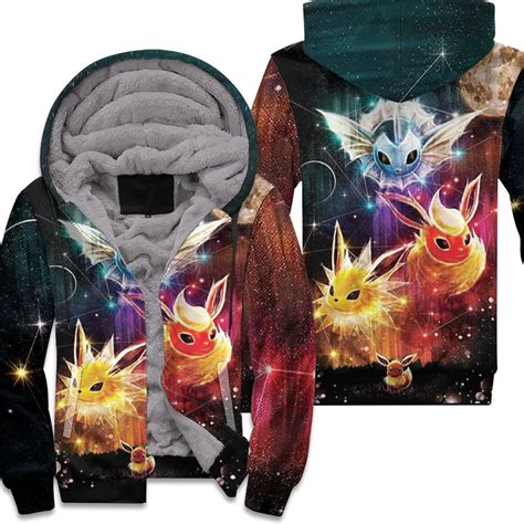 Eevee Evolutions Pokemon 3d Unisex Fleece Hoodie We Sell Presents You Sell Memories