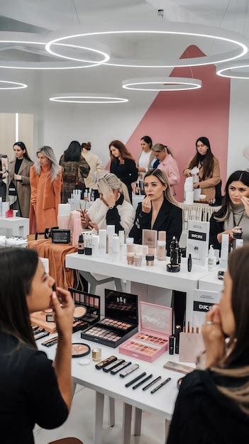 Women At Beauty Cosmetics Testing Premium Ai Generated Image