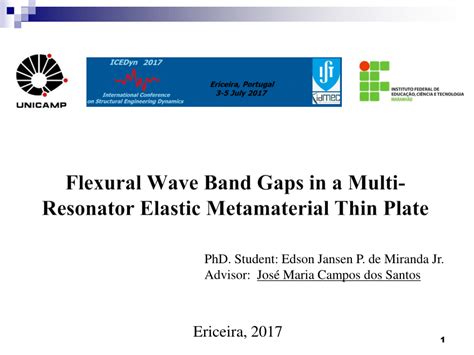 Pdf Flexural Wave Band Gaps In A Multi Resonator Elastic Metamaterial Thin Plate