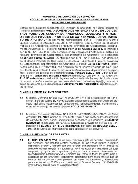 Contrato De Asistente Pdf Derecho Laboral Justicia