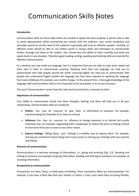 Communication Skills Notes T Introduction Communication Skills Are Those Skills Which Are