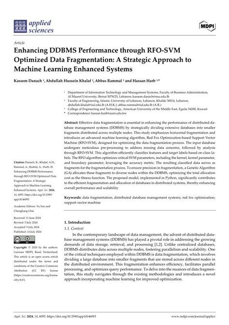 pdf enhancing ddbms performance through rfo svm optimized data fragmentation a strategic