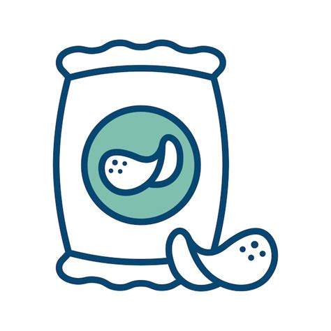 흰색 바탕에 감자 칩 아이콘 벡터 디자인 서식 파일 프리미엄 벡터