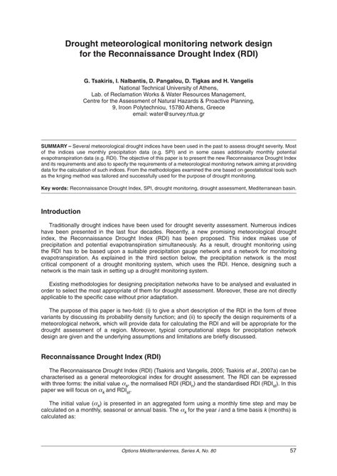 Pdf Drought Meteorological Monitoring Network Design For The Reconnaissance Drought Index Rdi