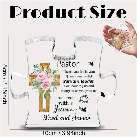 각인된 아크릴 목사 감사 선물 진심 어린 말 내구성 있고 깃털 없음 생일 크리스마스 추수감사절에 이상적 남성 Temu