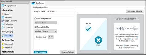 Stat Ease Se360 Tutorials Logistic Regression Tools
