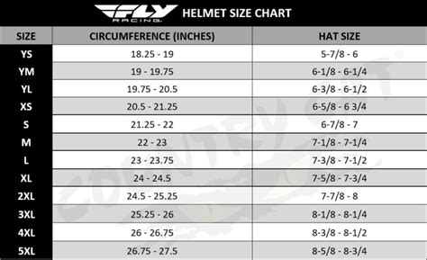 Fly Helmet Size Chart Dublin Sizing