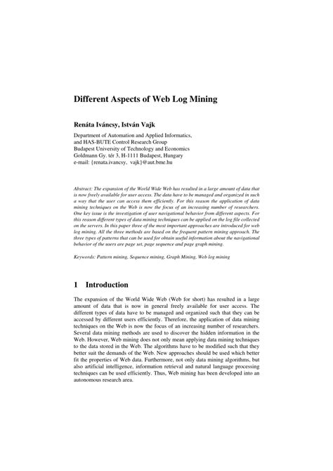 Pdf Different Aspects Of Web Log Mining
