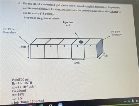 Solved 6 For The 1d Block Centered Grid Shown Below