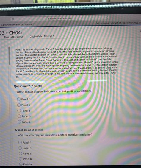 Solved Correlation Coefficient Exercise Choose The One Chegg