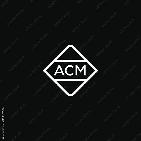 ACM Letter Design For Logo And Icon ACM Monogram Logo Vector Illustration With Black Background