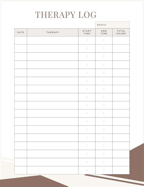 Therapy Log Printable Appointment And Session Tracker Mental Health