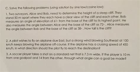 Solved C Solve The Following Problems Using Solution By Chegg Com