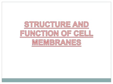 Mv Mlt 102 Unit 1 Structure And Fuction Of Cell Membranepptx