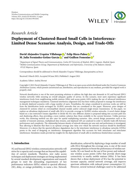 Pdf Deployment Of Clustered Based Small Cells In Interference Limited