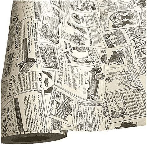 Moyishi 17x118 Inch Self Adhesive Pvc Vintage Newspaper Vinyl Shelf