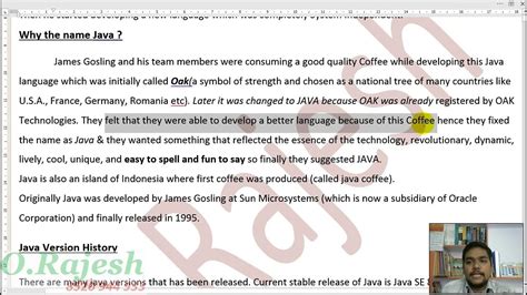 Java Day 1 History And Features Of Java Programming Youtube