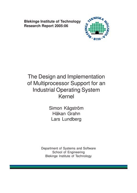 Pdf The Design And Implementation Of Multiprocessor Support For An