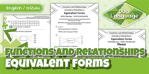 Functions And Relationships Equivalent Forms Grade 7 Maths