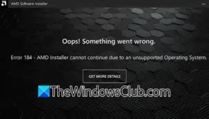 Windows Cannot Find AMD Software Installer