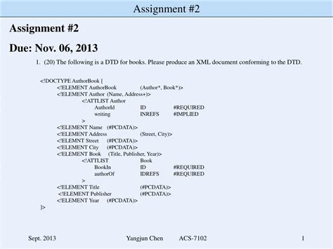ppt 1 20 the following is a dtd for books please produce an xml