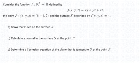 Solved Consider The Function Fr3→r Defined By