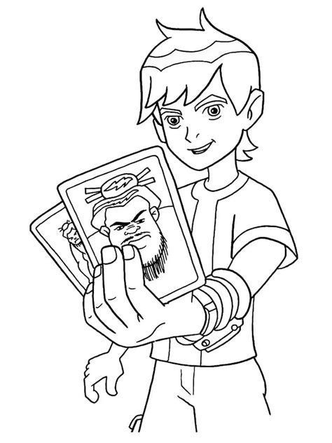 Tô Màu Ben 10 Và Thẻ Bài Trang Tô Màu Cho Bé