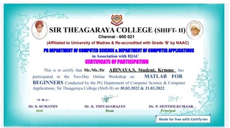 Abinaya Sekar On Linkedin Matlab For Beginners Certification