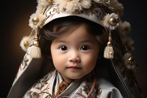 Premium Photo Japanese Baby With Traditional Costume