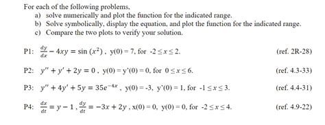 For Each Of The Following Problemsa ﻿solve