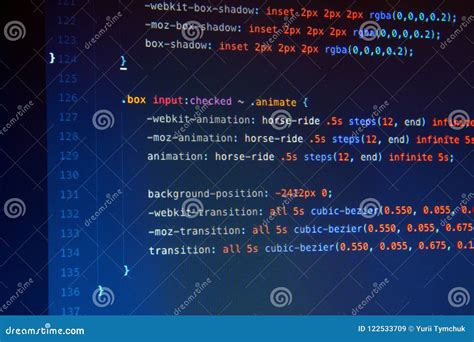 making css3 code in ide close up stock image image of html website 122533709