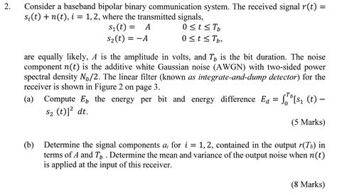 Solved Consider A Baseband Bipolar Binary Communication Chegg Com