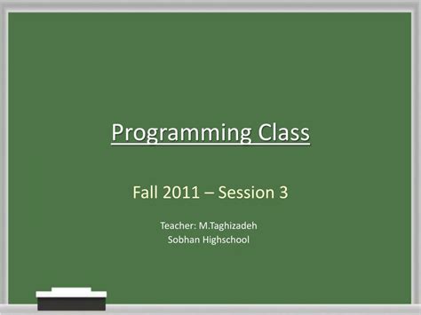 Ppt Programming Class Powerpoint Presentation Free Download Id2338836