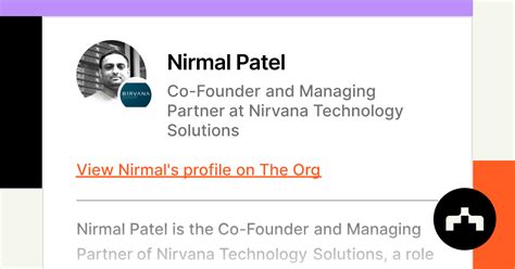 Nirmal Patel Co Founder And Managing Partner At Nirvana Technology Solutions The Org