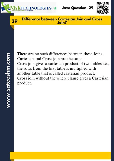 Difference Between Cartesian Join And Cross Join