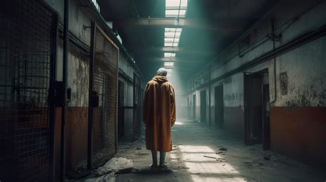 Premium Ai Image Man In Crrepy Building Ai Generate