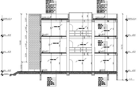 Cad File Shows The Details Of The G 2commercial Building Sectional Drawing Download The Autocad