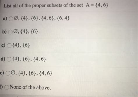 Solved List All Of The Proper Subsets Of The Set A A O0 Chegg Com