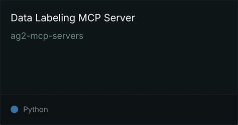 Data Labeling Mcp Server Glama