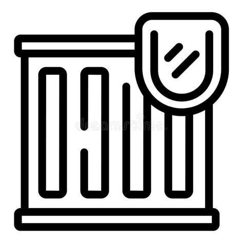 Secured Container Icon Outline Vector Shipment Carton Stock Illustration Illustration Of