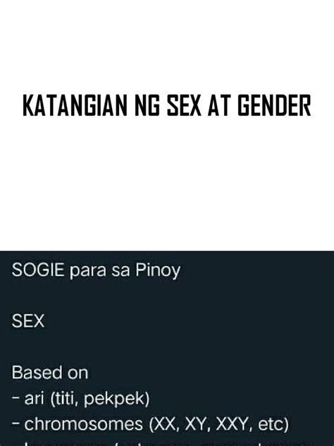 Katangian Ng Sex At Gender Pdf