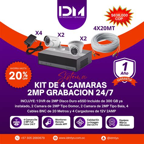 Kit De 4 Camaras 2mp