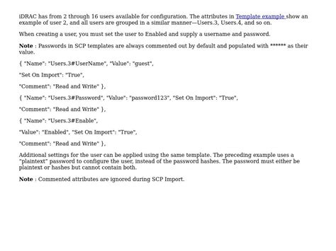 Creating And Configuring An Idrac User Server Configuration Profiles