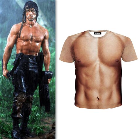 Rambo Costume 3d Muscle Printed T Shirt Quda Halloween