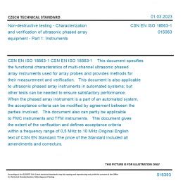 CSN EN ISO Non Destructive Testing Characterization And Verification Of Ultrasonic