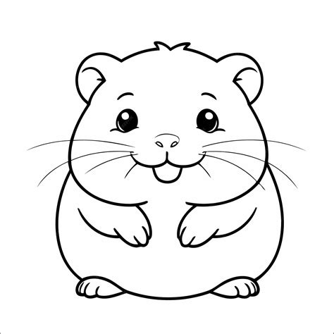 아이들을 위한 햄스터 색칠 공부 그림 프리미엄 벡터