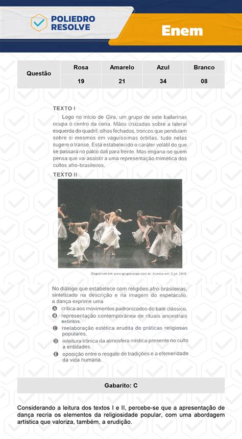 Questão 19 Prova Rosa Enem 2023 Brasil Escola
