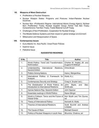 Css Subject International Relations Syllabus Download Pdf