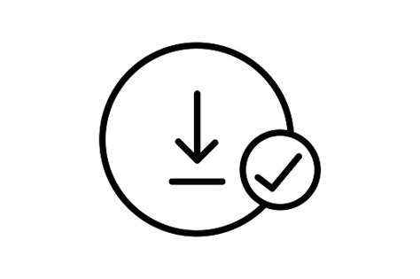 다운로드 성공 아이콘 기본 웹 및 Ui와 관련된 아이콘입니다 웹 사이트 앱 사용자 인터페이스 인쇄 가능한 등 라인 아이콘 스타일에 적합합니다 편집 가능한 간단한 벡터 디자인