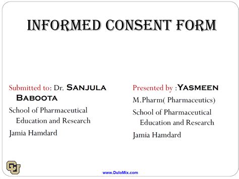 Informed Consent Form Pdf Ppt Download Now Dulomix